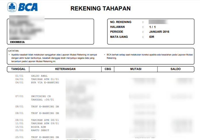 Cara Cetak Rekening Koran BCA Sendiri Secara Online dari HP/ Laptop - just Muha